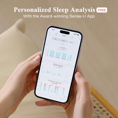 Sense-U Baby Monitor Pro + 2K Camera - Track Abdominal Movement with Arousal Vibration, Rollover, Feeling Temp, Sound and Motion, with Real-time Alerts, 2-Way Talk, Night Vision