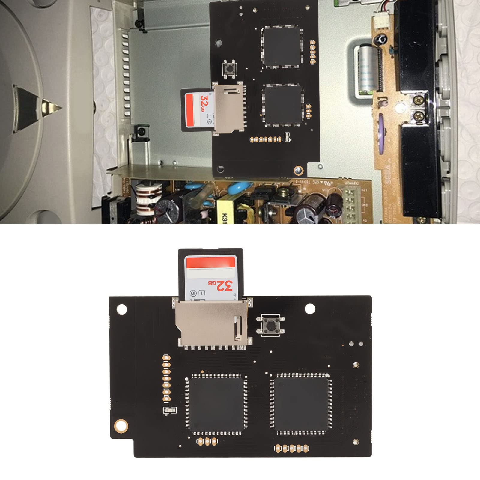 Optical Drive Simulation Board, V5.15b Replacement Optical Circuit Board for SEGA Dreamcast VA1 with 32GB Storage Card, Quick Install
