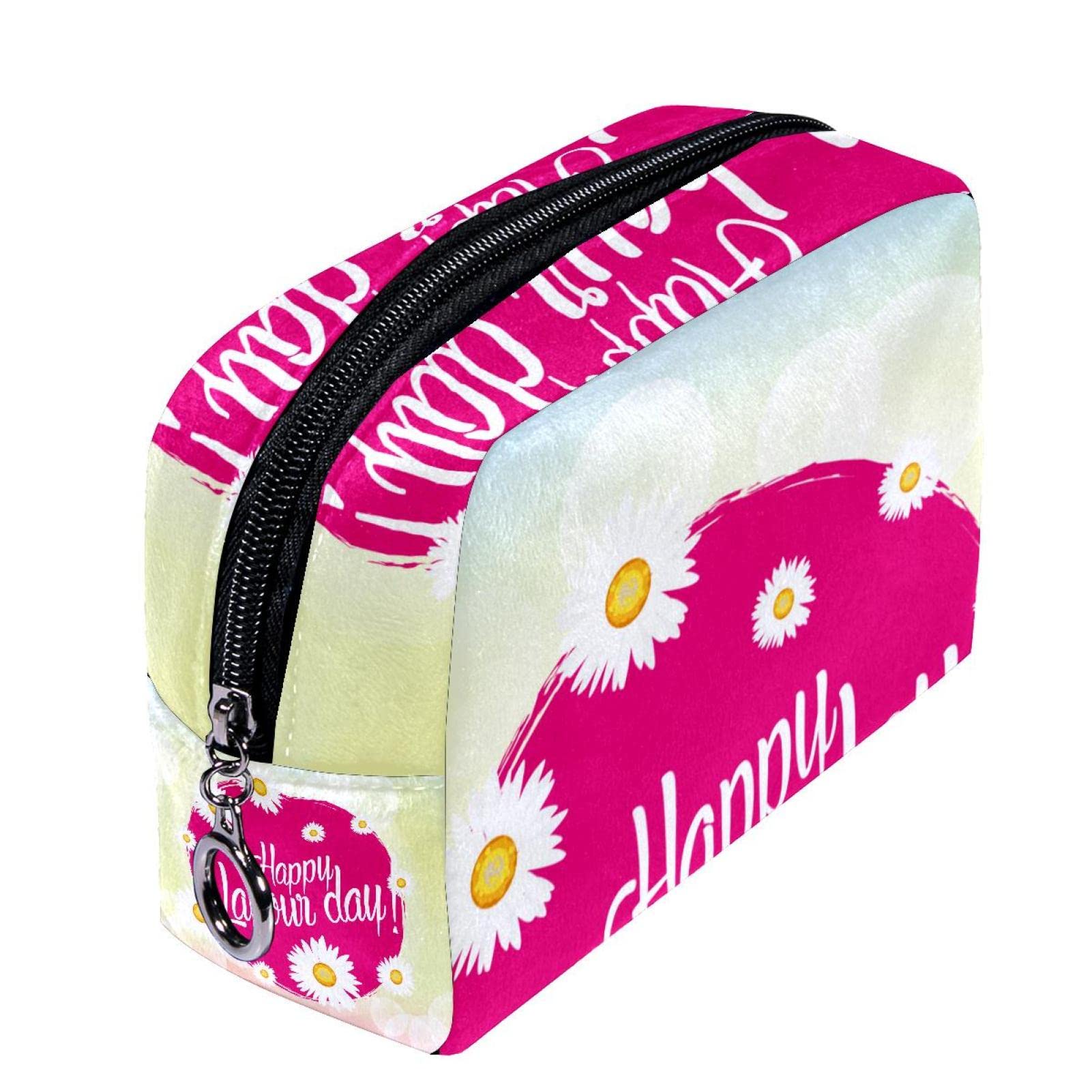 TBOUOBT Cosmetic Travel Bags, Makeup Case, Makeup Bag for Toiletries, Happy Labor Day Flowers