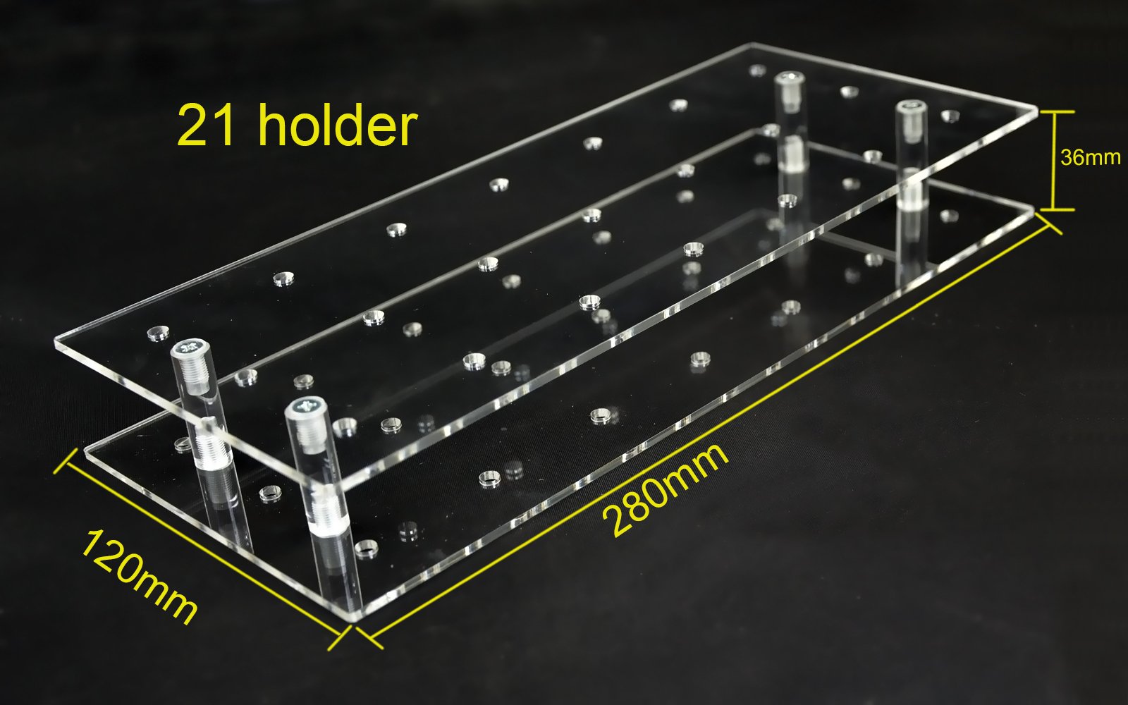 MENGCORE 21 Hole Acrylic Cake Pop Lollipop Clear Pink Display Stand Server Decoration Display Stand Holder Base Shelf (21 Hole)