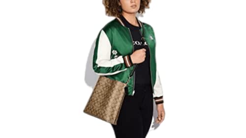 Mollie Bucket Bag In Signature Canvas Khaki Black