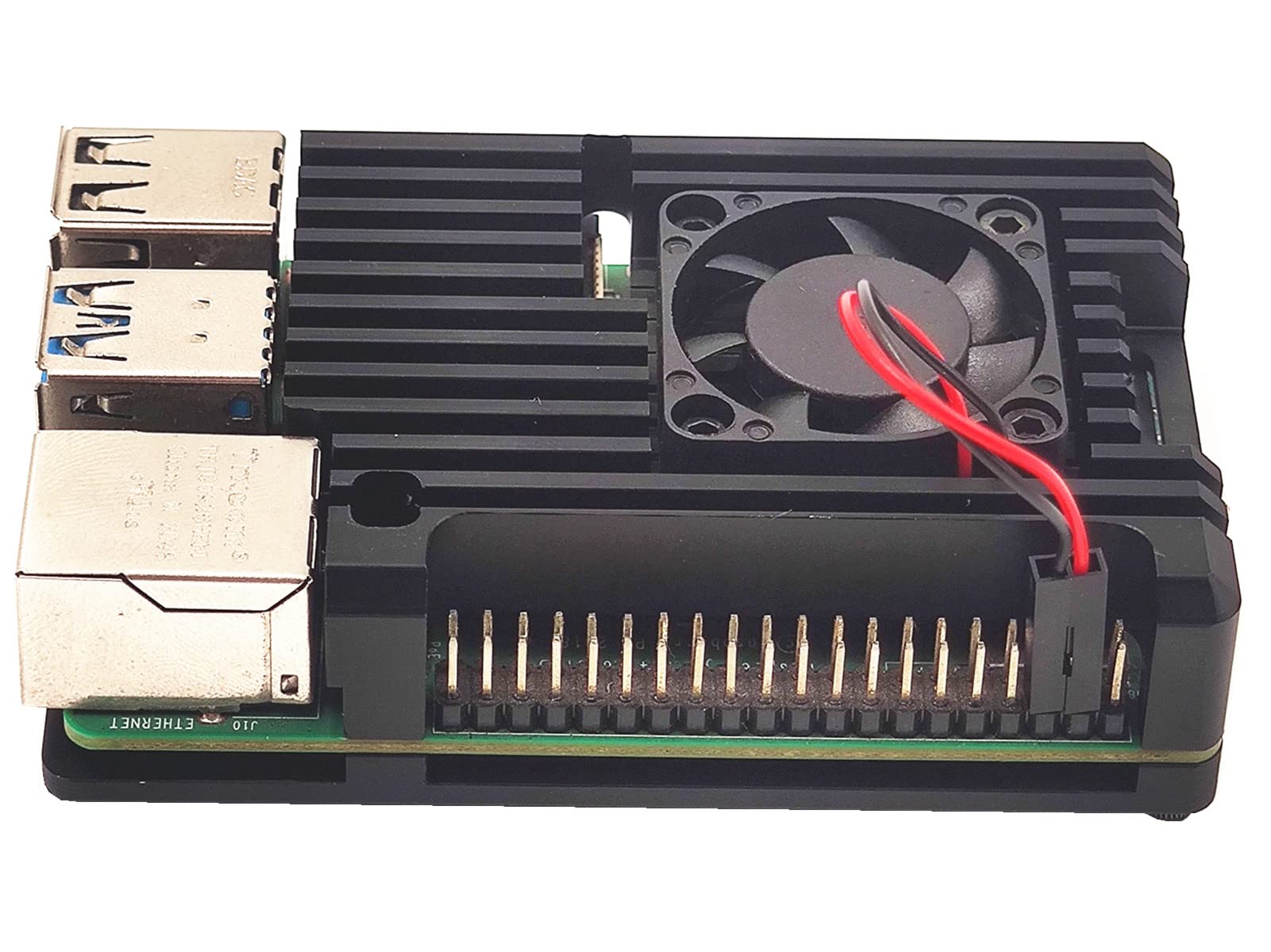 Raspberry Pi 4 Armor Case with Cooling Fan, Raspberry Pi 4 Aluminum Alloy Metal Case Compatible with Raspberry Pi 4 Model B Computer
