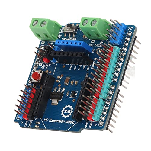 Sensor Expansion Module, Support External Power Supply Sensor Expansion Board Plug and Play 3P 14 Digital 6 Analog Ports 3.3V 5V Switchable for Controller