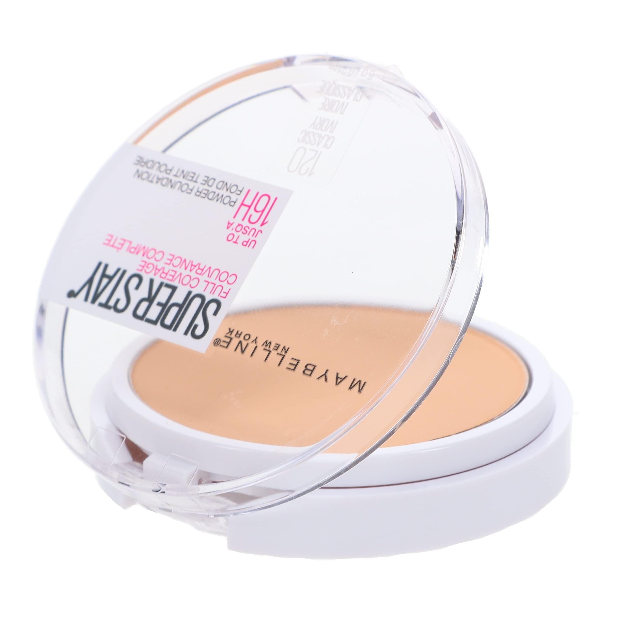 Maybelline New York Super Stay Full Coverage Powder Foundation Makeup, Up to 16 Hour Wear, Soft, Creamy Matte Foundation, Classic Ivory, 1 Count