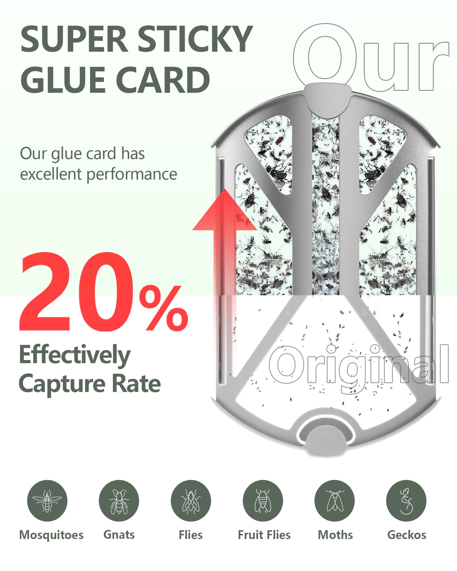 Refill Cartridge Compatible with ZEVO Plug-in Light M364 and Max, Replacement Refill Cards Glue Cards, 2 Pack Reuse Refill Cartridges Plus with 8 Piece Extra Glue Cards