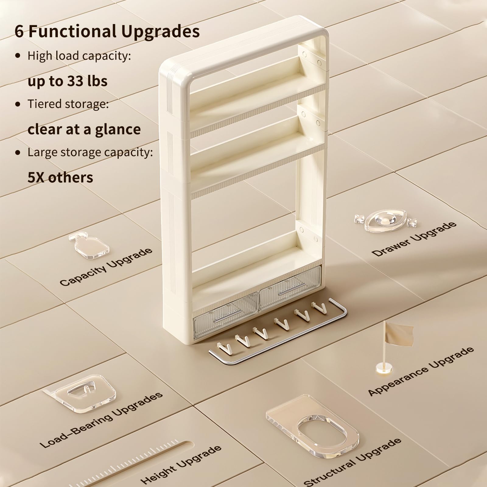 TEABAN Shower Caddy Shelves for Wall: No Drilling 3-Layer Shower Organizer Shower Storage - Large Adhesive Shower Rack