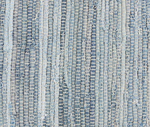 SARO LIFESTYLE Denim Chindi Throw Pillow Cover, Denim, 16"x23"