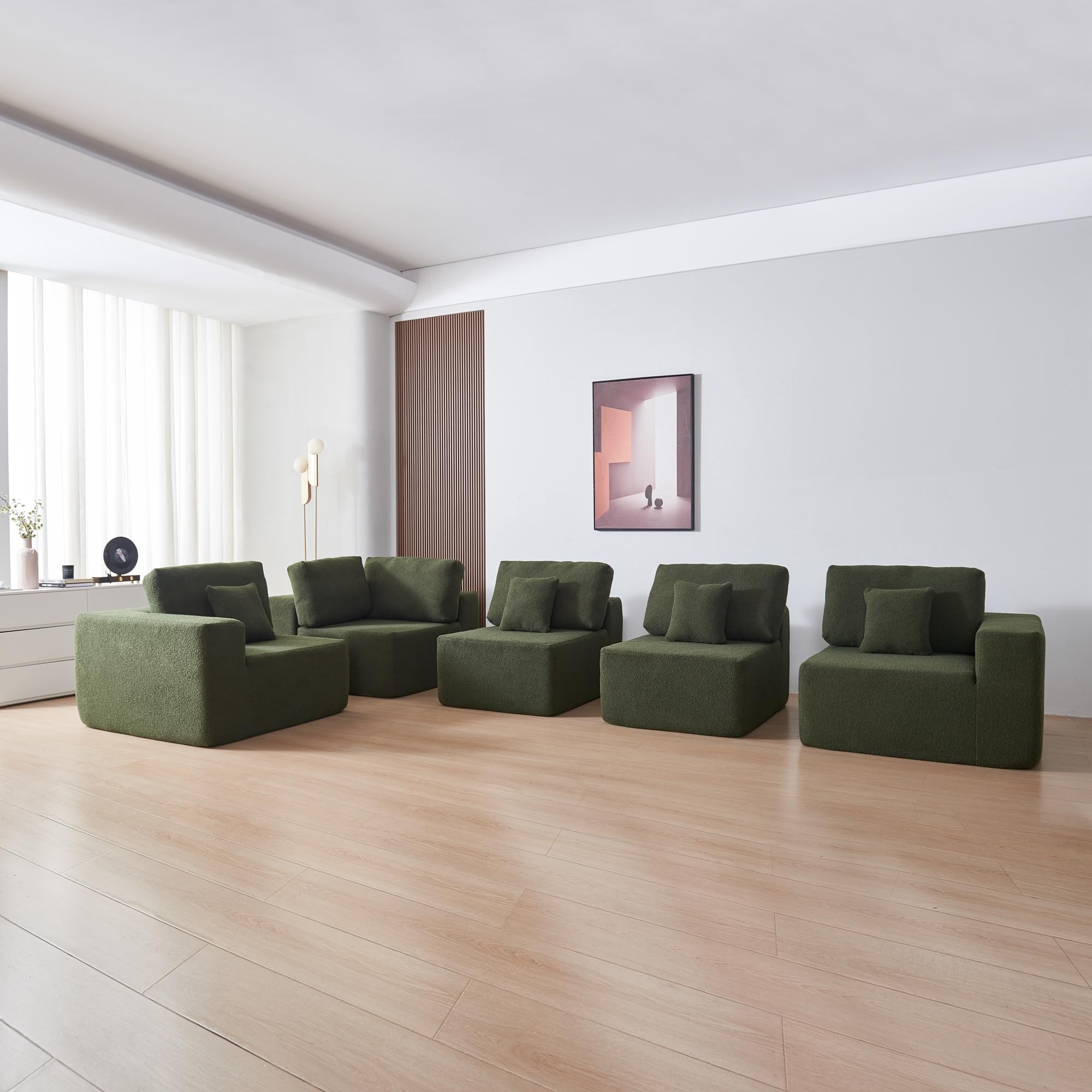 VASOENY 108.3 X 108.3'' Modular L Shaped Sectional Sofa, Oversized L Shaped Couch, Upholstered Foam-Filled Modern 5 Seat Corner Sofa with 4 Pillow for Living Room, Office, Apartment