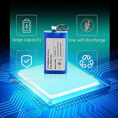 Qimoo 3.7V 4400mah-16.28Wh Rechargeable Battery Pack Lithium Ion Batteries with PH2.0mm Connector for DIY Electronics Products, Toys, Lighting, Bluetooth Equipment