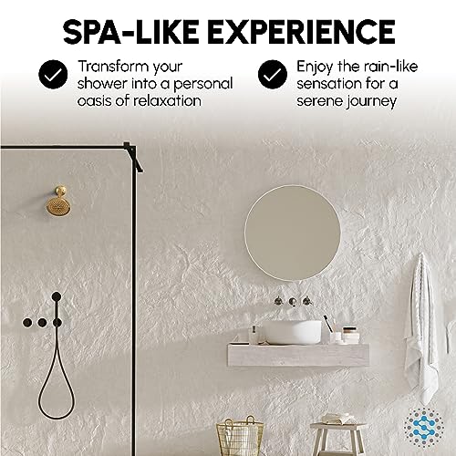 ShowerMaxx, Luxury Spa Series: ImperialShine Gold Rain Shower Head, 6-Inch Round Rain Showerhead with 360 Tilt, Experience Rainfall with MAXX Comfort and Elegance (Polished Brass/ImperialShine Gold)