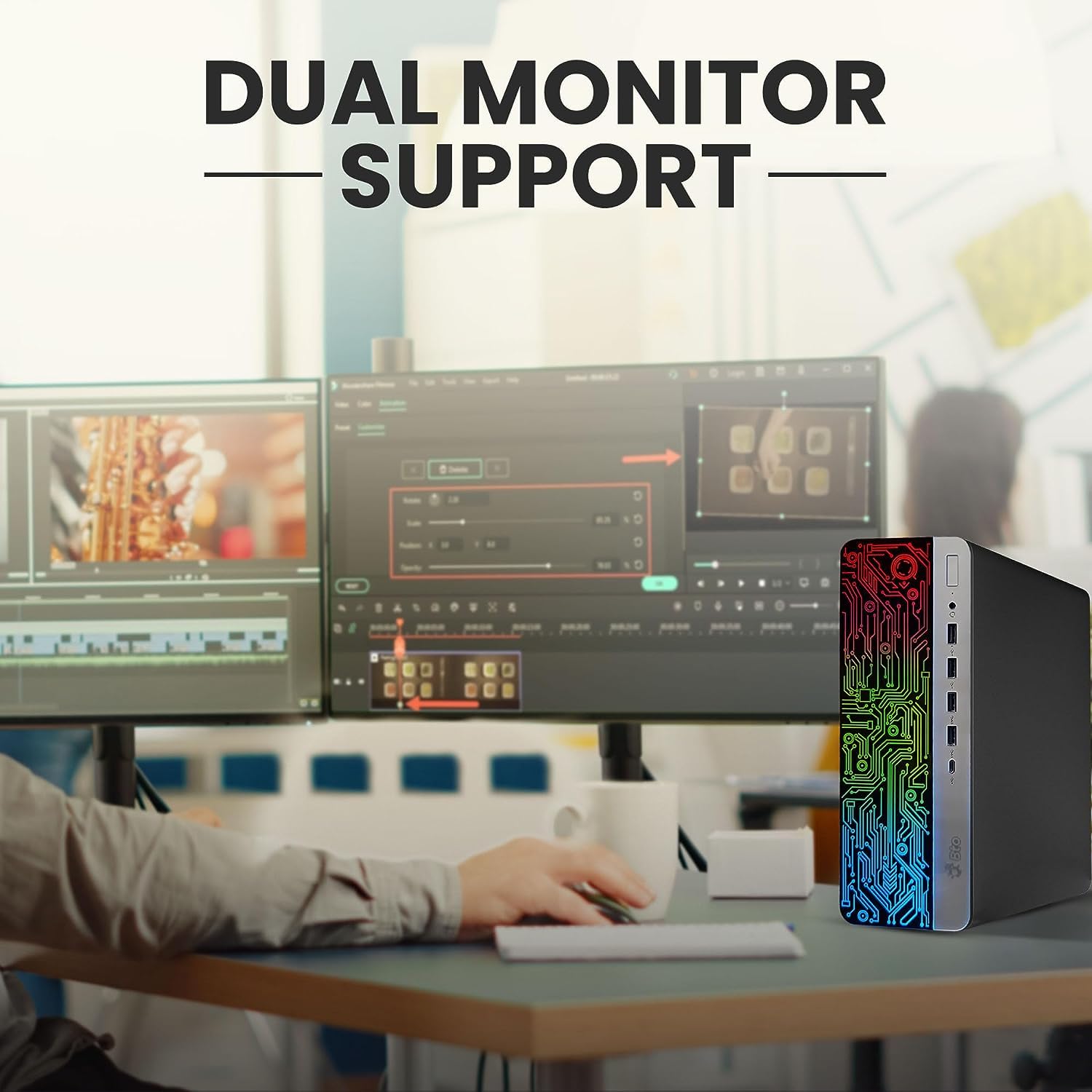 HP ProDesk Desktop RGB Computer PC Intel i5-6th Gen. Quad-Core Processor 8GB DDR4 Ram 512GB SSD, 22 Inch Monitor, Gaming Keyboard and Mouse, Speakers, Built-in WiFi, Win 10 Pro (Renewed)