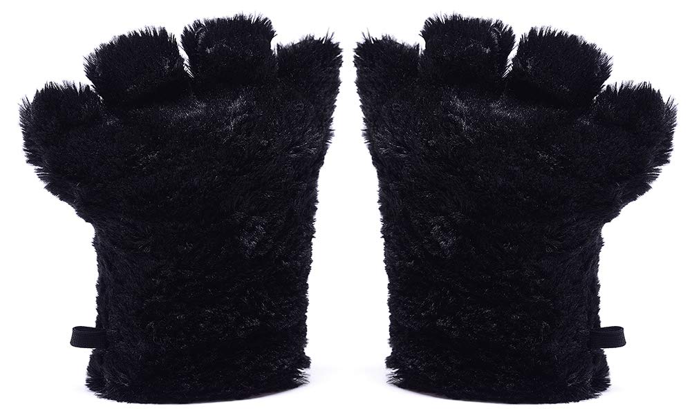 Odema Womens Winter Warm Gloves Cosplay Cat Paw All Cover Mittens for Girls
