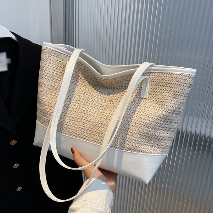 SFMZCM Large-Capacity Bag Women's Summer Casual Bag Commuting Shoulder Bag Basket Tote Bag for Women (Color : E, Size : 1)