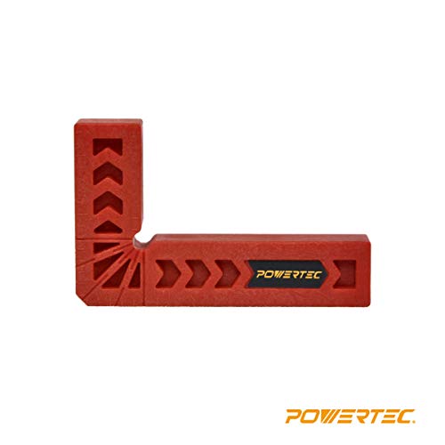 POWERTEC 71123-P2 90 Degree Positioning Squares, Right Angle Corner Clamps Woodworking Tools, Carperter Tools for Cabinets, Picture Frames and Boxes, 3" Set of 8