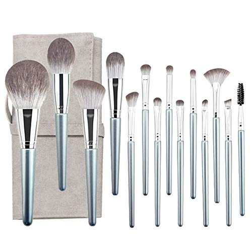 REHOC 14Pcs Brushes Set Cosmetic Foundation Blush Eye Shadow Lip Wooden Make Up Brush Tool Kit