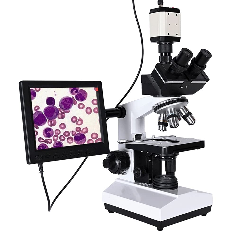 SDGH Professional Lab Biological trinocular Microscope Zoom 2500X + USB Electronic Digital CCD Camera + 8-inch LCD