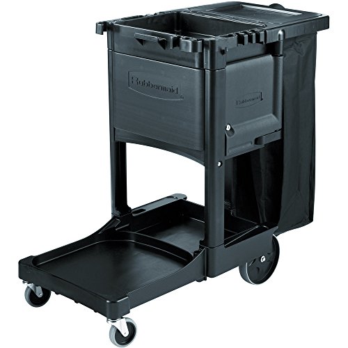 Rubbermaid Commercial Products Cabinet Door with Locks for Cleaning Cart (Cleaning Cart not included), Black, Utility Cart Accessories Compatible with Rubbermaid Traditional Janitorial Cleaning Carts