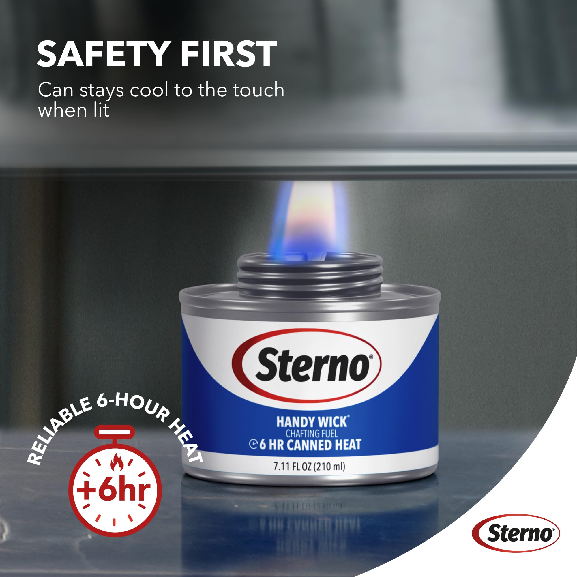 Sterno Handy Wick Fuel Cans - Chafing Dish Fuel Can with 6-Hour Burn Time, Chafer Fuel Cans Food Warmers, Pack of 12