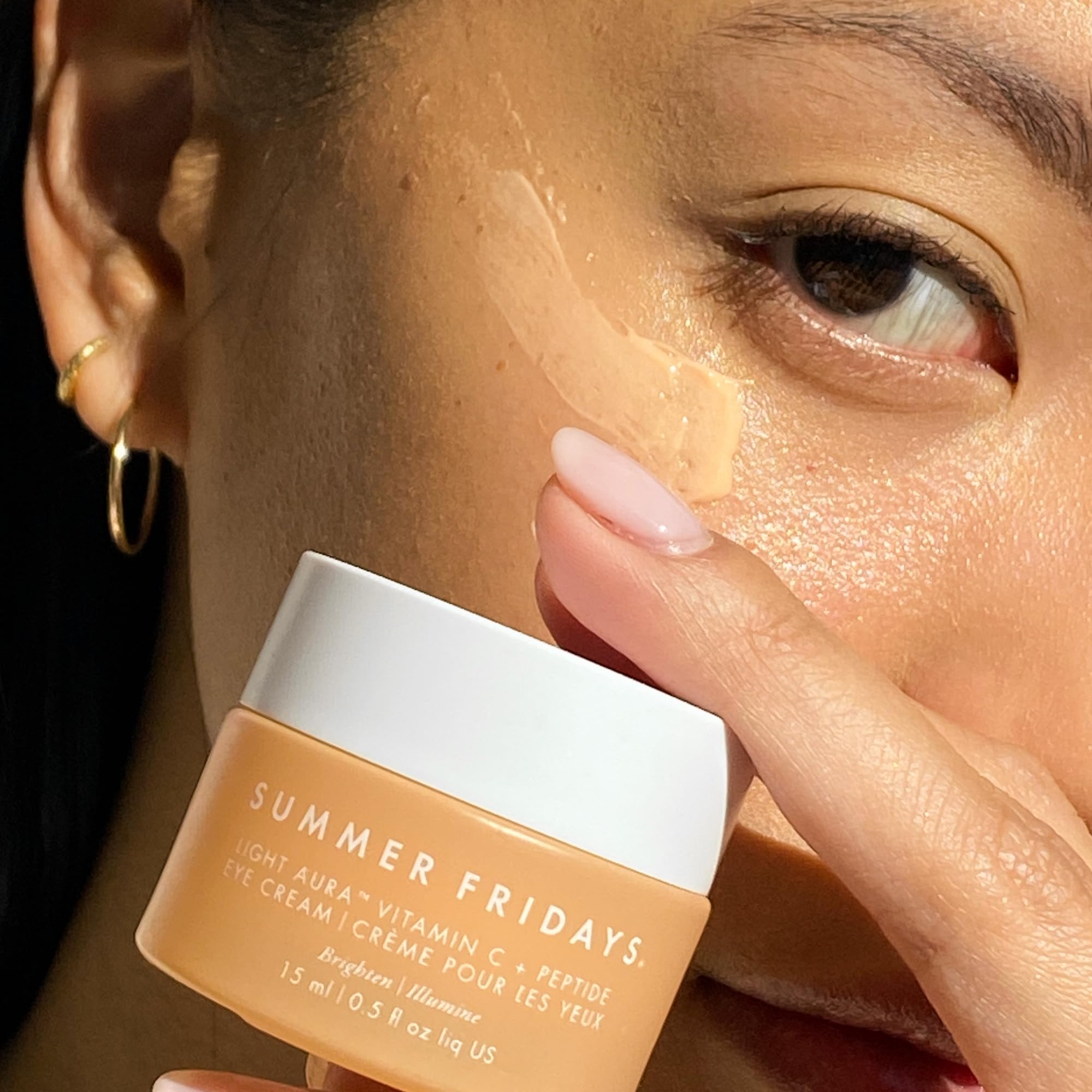 Summer Fridays Light Aura Vitamin C + Peptide Eye Cream - Brightening Under Eye Cream - Illuminating and Hydrating Eye Cream for an Illuminated Appearance (0.5 Fl Oz)