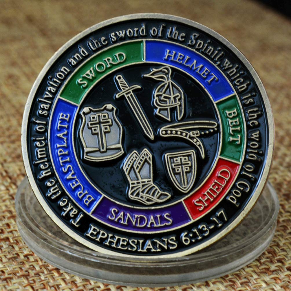 Put On The Whole Armor of God EPHE 6:13-17 Enamel 3D Challenge Coin Collector's Medallion