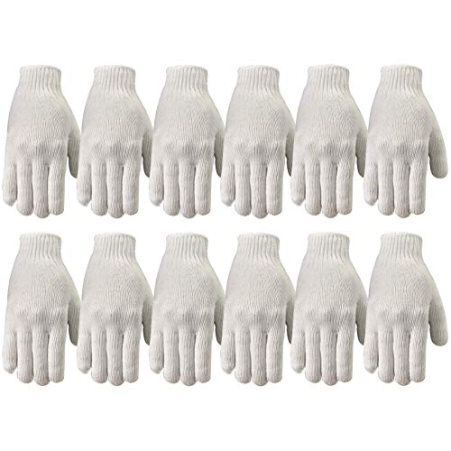 Wells Lamont mens 12 Pair Pack Work Gloves, White, Large Pack of US
