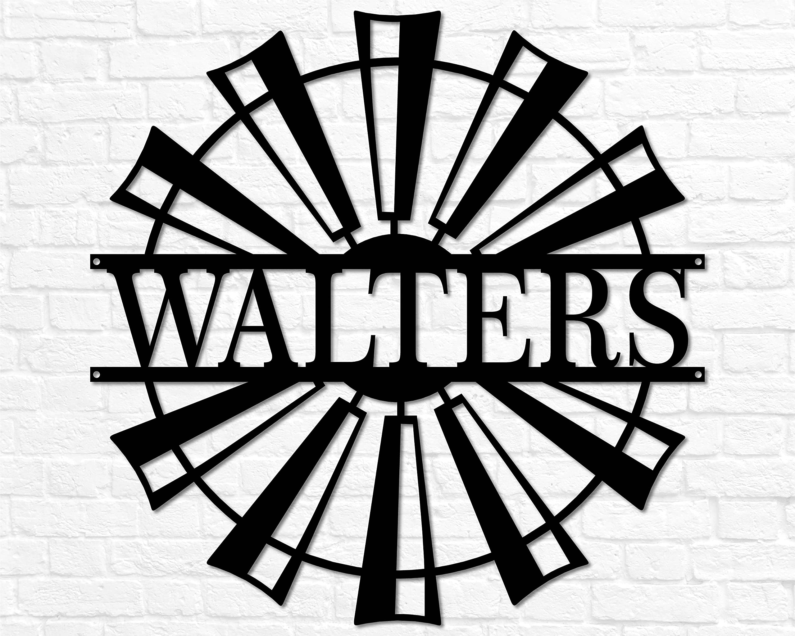 Personalized Windmill Wall Decor Personalized Windmill Sign Custom Windmill Decor Metal Family Name Sign Last Name Farmhouse Decor Farm Sign