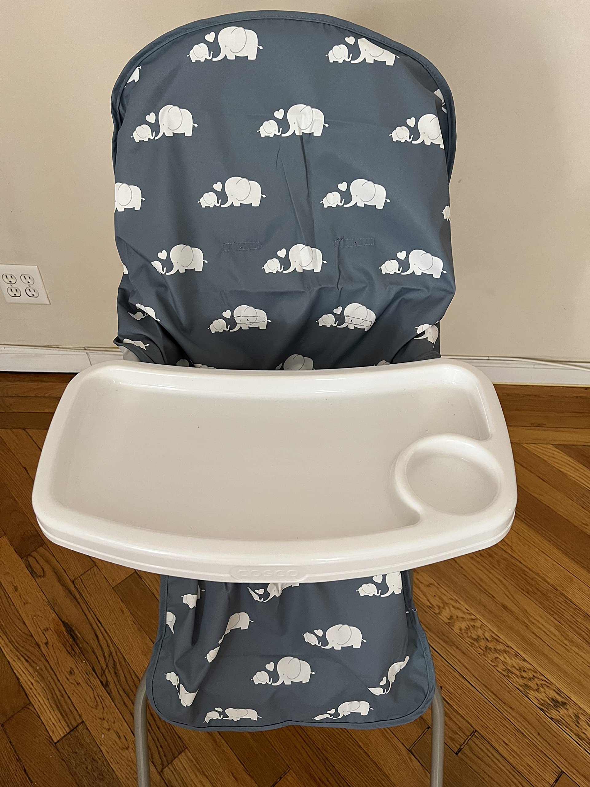 SEALOVESFLOWER Blue Elephants Water Resistant High Chair Cover Pad/High Chair Cover
