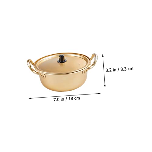 YARNOW 2 Pcs Korean Instant Noodle Pot Japanese Noodles Ramen Ceramic Frying Pan with Lid Steamer Cookware Deep Saucepan Korean Pots for Cooking Aluminum Pot Kitchen Pan Ramen Pot Candy