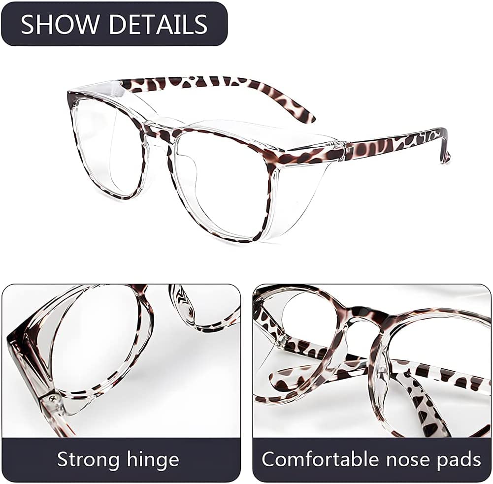 Rayharyo Safety Glasses for Women Nursing Safety Goggles Nurses Anti Fog Blue Light Blocking Lens Fashionable Clear Protective Eyewear