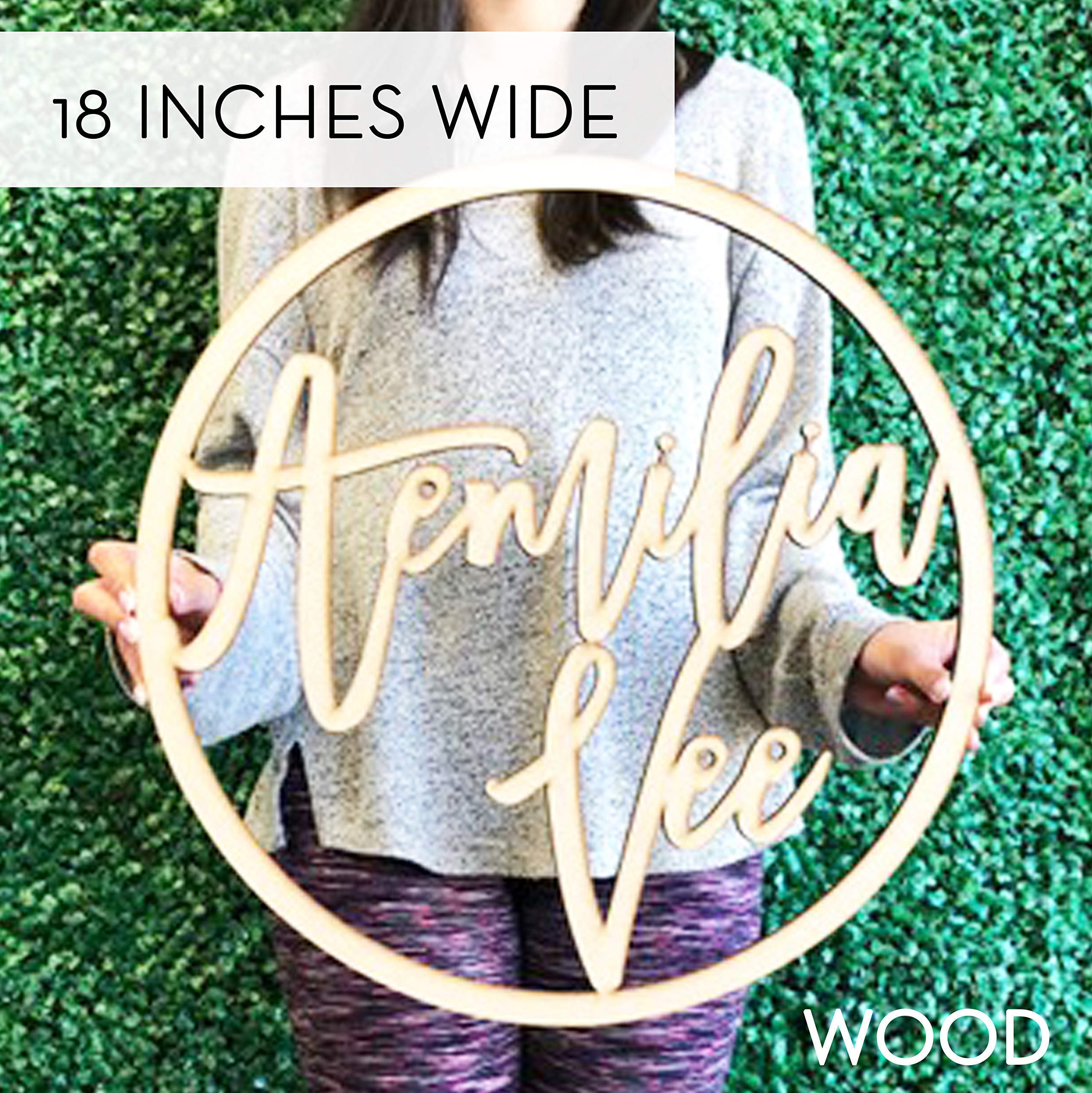 Personalized Wooden Circle Crib Sign β Customize First and Last Name - 3 Sizes: 12, 18, 24 inches wide -Nursery Name Sign, Baby Shower Decor, Birthday Party - Made by Lavender Dots Design