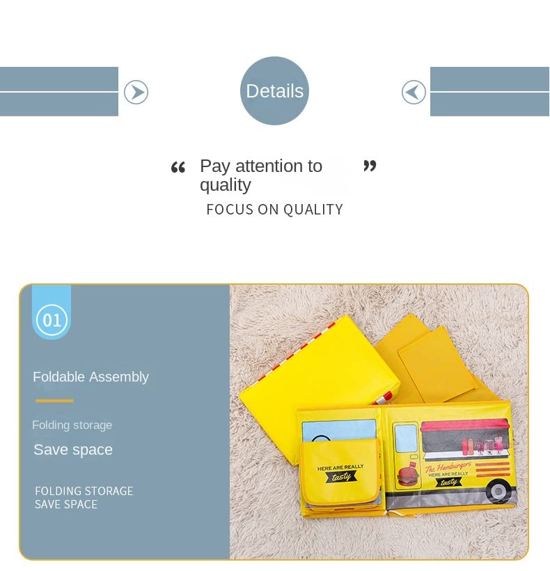 Storage box,A favourite toy,Cartoon car bin, A load-bearing storage , Foldable closet organizer storage containers with durable handles thick fabric for clothing, bed sheets and toys (Yellow)