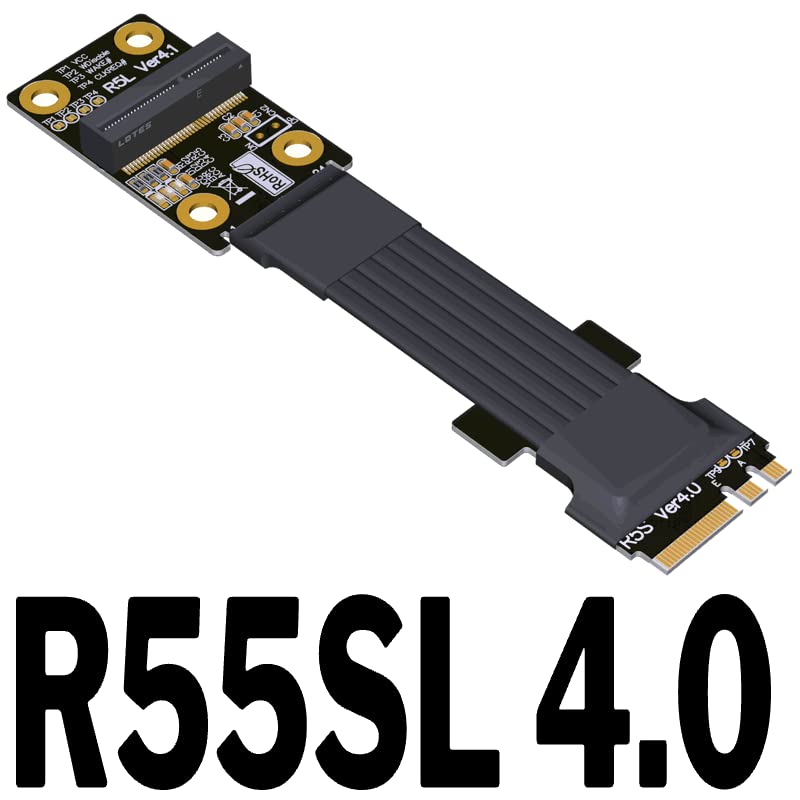 QJJ M.2 Key A.E. 4.0 Extension Cable for M.2 WiFi Card GPU Extension Cable (25cm, R55SF 4.0)
