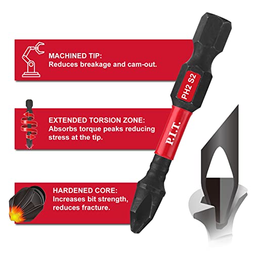 P.I.T. 1/4 Inch Micro Ratchet with 1/4", 3/8", and 1/2" Drive Socket Adapter Bit Set, Impact Phillips Driver Bit Magnetic Extension Bit, For putting together furniture,scooters or bikes