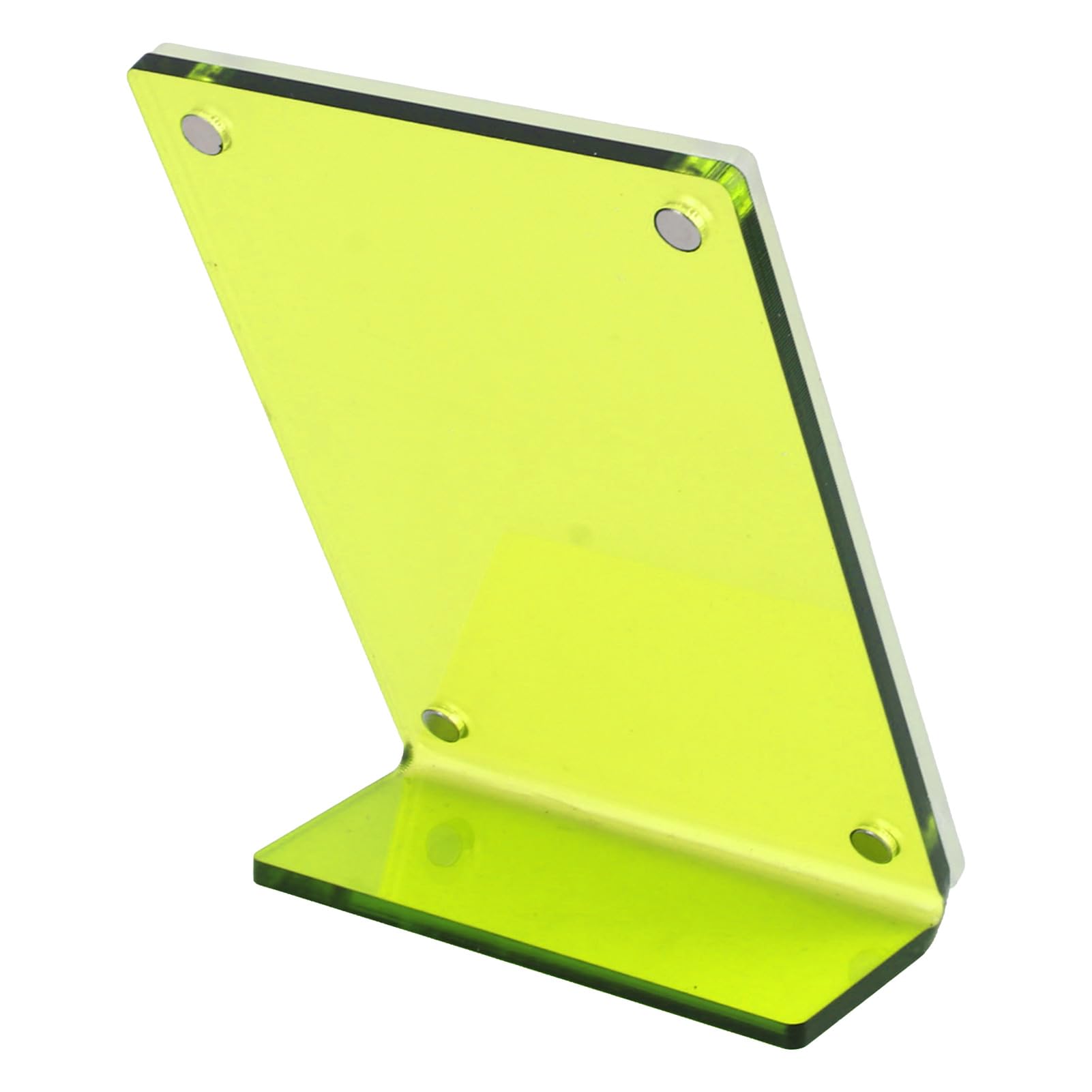 LJCM Slanted Back Photo Frame, Wide Application 3 Inch Multi Purpose Acrylic Self Standing Photo Frame L Shaped for Business Cards for Office (Orange)