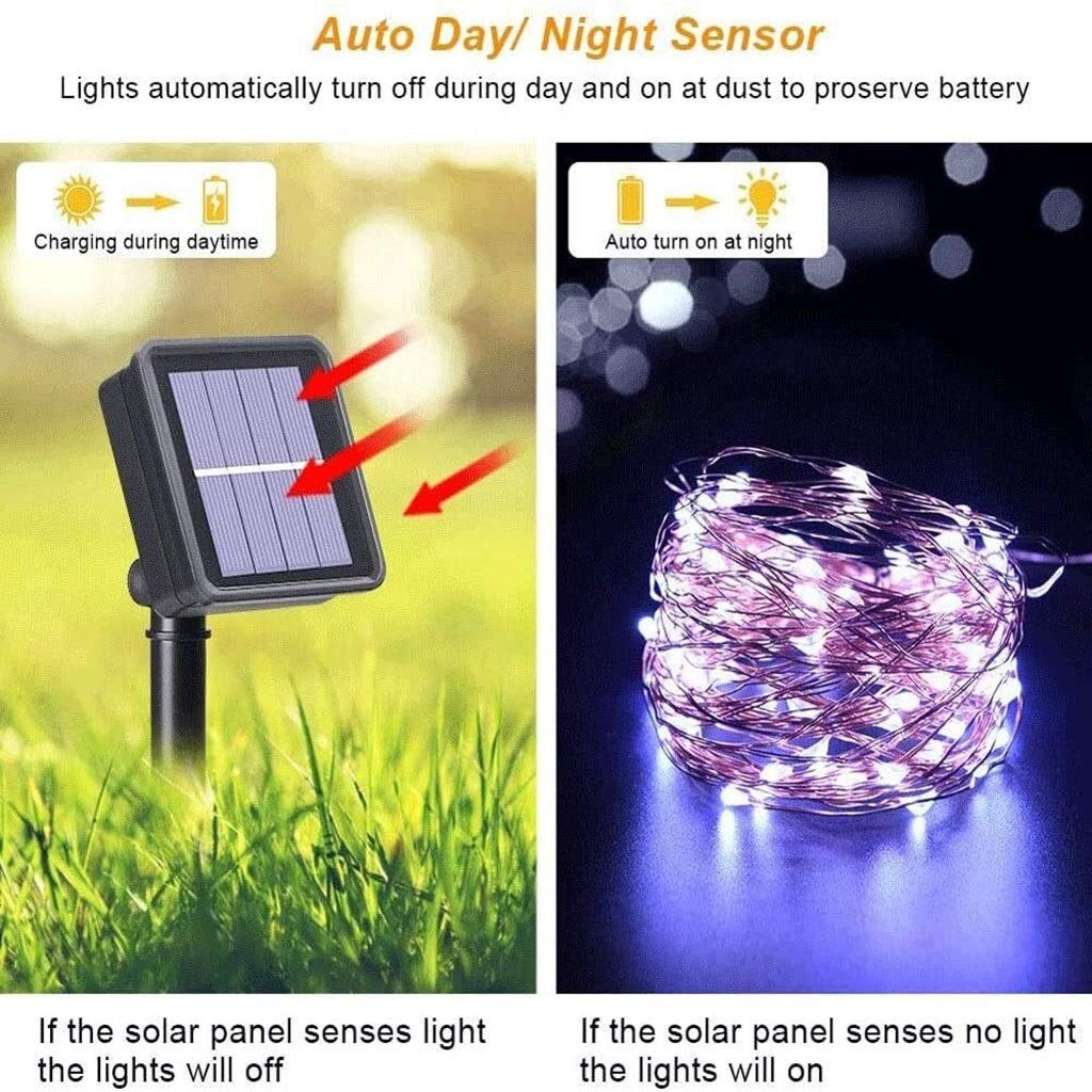 LIUPENGWEI Solar Lights Outdoor,8 Modes Solar Garden Lights, 5m/10m/20m Copper Wire Solar String Lights, Waterproof For Christmas, Halloween, Tree, Garden, Home, Wedding, Pathway, Party Fairy Lights g