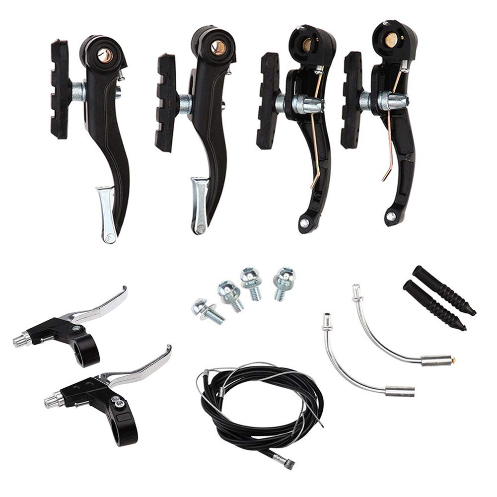 kaaka 1 Set V Brakes Levers Cables Front + Rear Kit Set Assembly Brake System Replacement Accessories for Mountain Bike Folding Bicycle