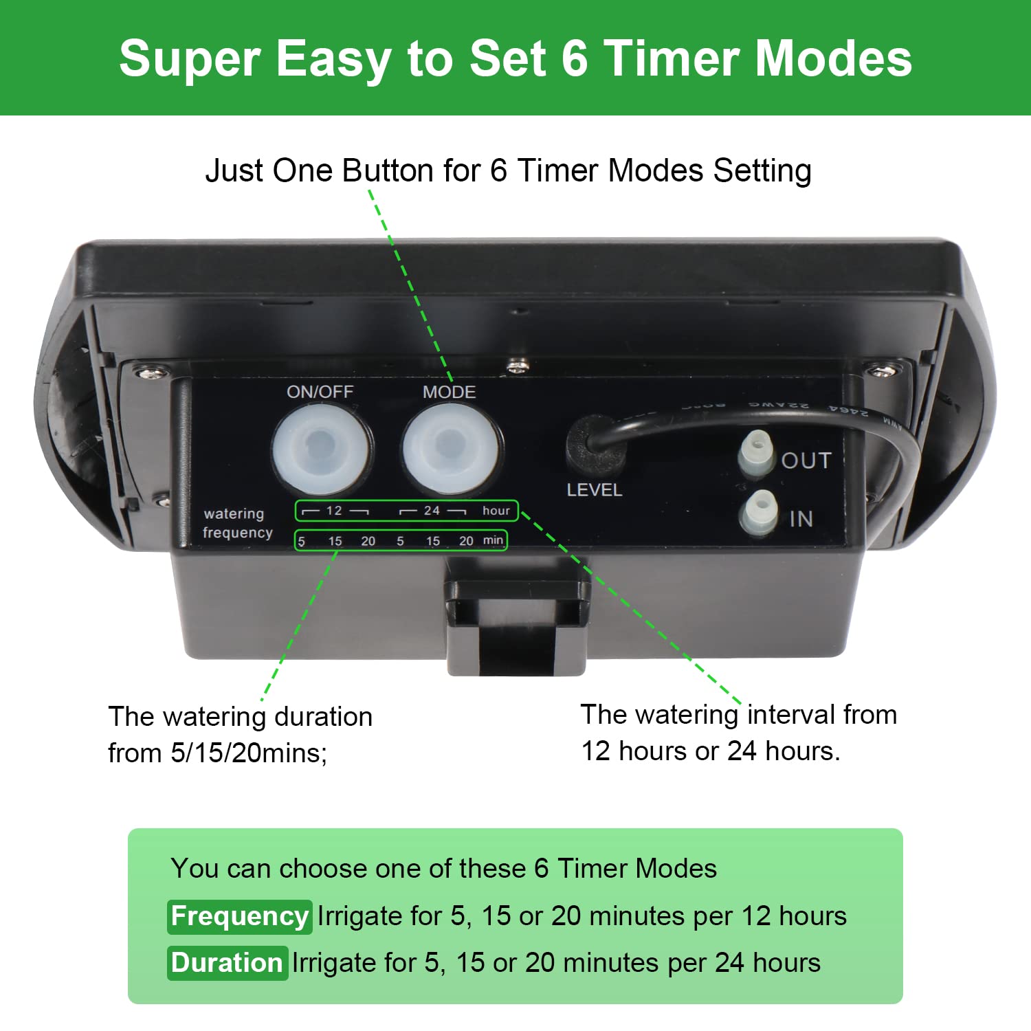 Solar Powered Automatic Watering Irrigation System for Potted Plants, Viajero Solar Auto Drip Irrigation Kit Built-in 2200mAh Battery with 6 Timers Self Watering System for Vacation Outdoor Indoor