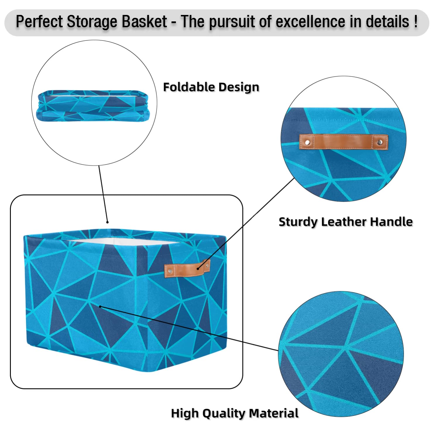 Storage Baskets with Handles,Black Gold Glitter Foldable Cubes Storage Box Bin,Waterproof Open Shelf Basket Organizer for Clothes Toy Gift Basket Home Decorative