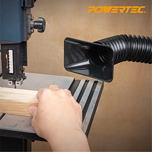 POWERTEC 70198 2-1/2-Inch Flexible Dust Collection Hose 36-Inch Long, black, 2-1/2-Inch