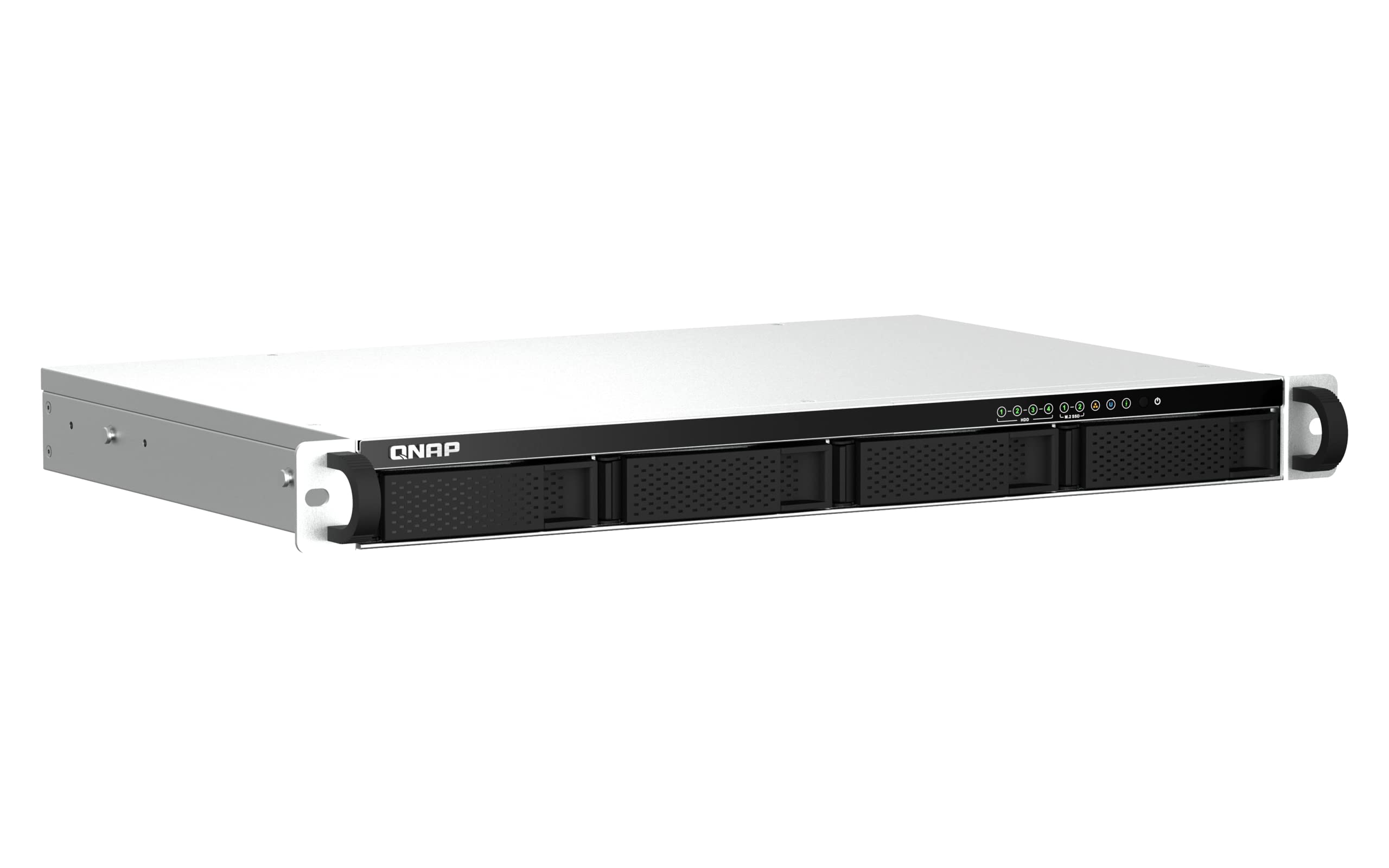 QNAP TS-464eU-4G-US 4 Bay High-Speed 1U Short Depth Rackmount NAS with Dual-2.5GbE, Intel Celeron CPU, 4GB DDR4 Memory and 2.5GbE (2.5G/1G/100M) Network Connectivity (Diskless)