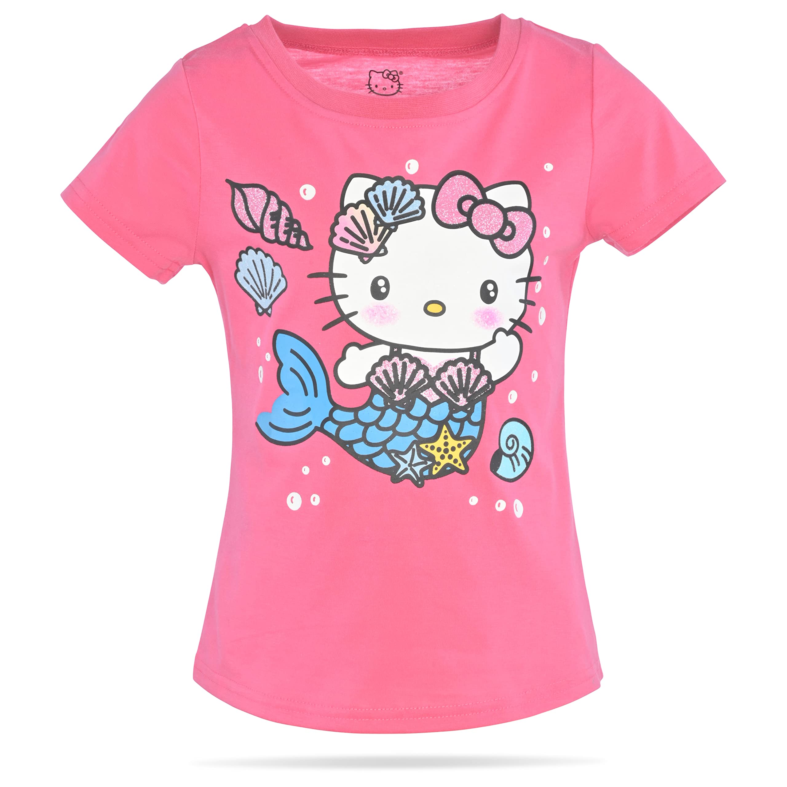 Hello Kitty Tee 2 Pack Short Sleeve T-Shirts for Girls, Lavender-Pink