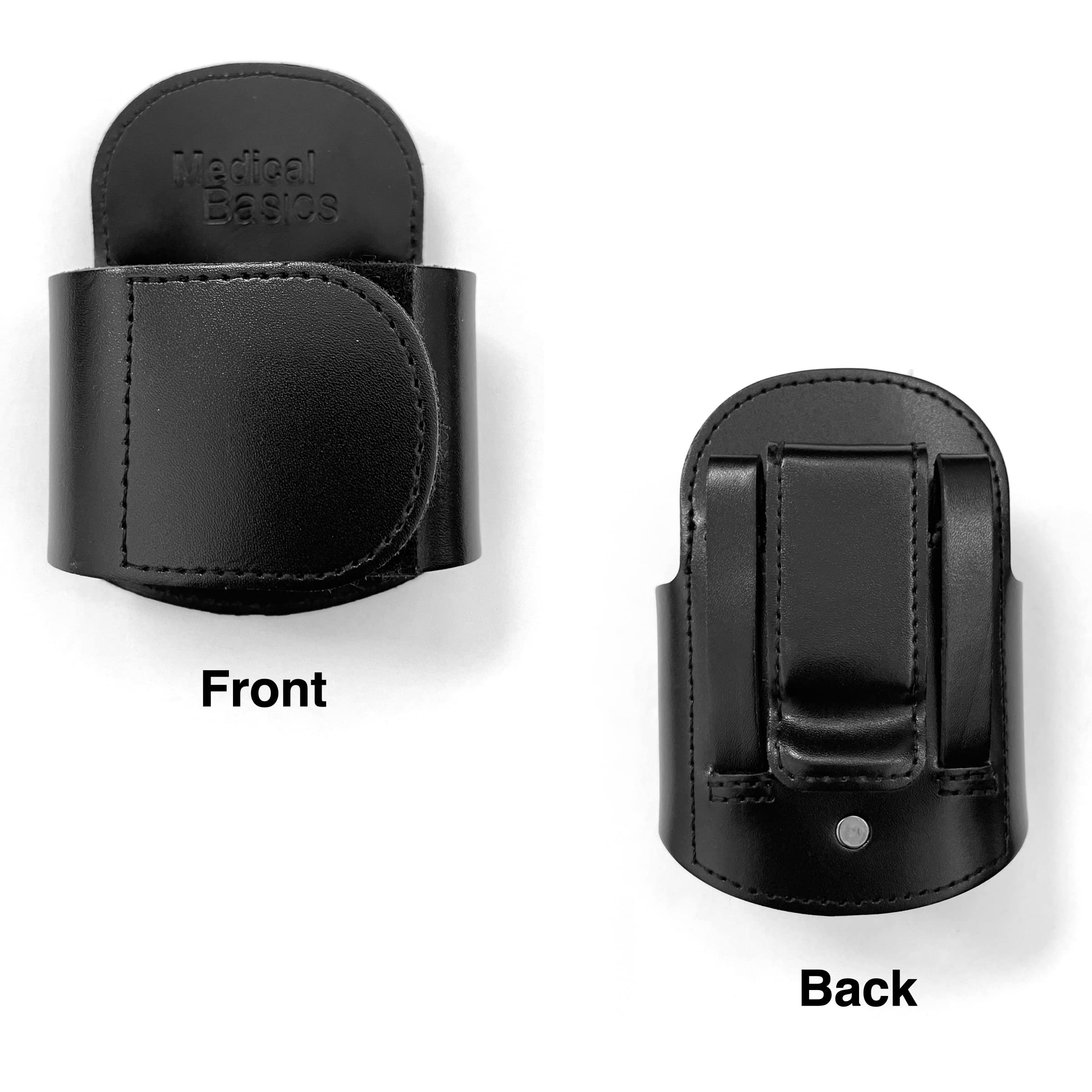Stethoscope Holder with Velcro Closure and Padded Hip/Belt Clip (Pink) for Littmann - Genuine Leather Universal Stethoscope Holster