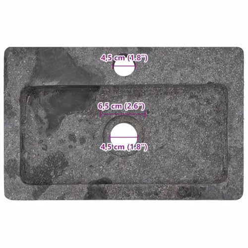 Wall-mounted Sink Gray 15"x9.4"x2.6" Marble,Marble WallMounted Sink: Modern Elegance for Your Bathroom or Washroom Bath Fixtures,Bathroom Sinks