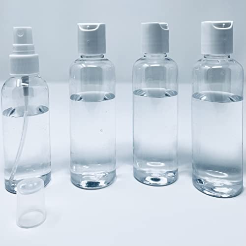 Uairemisc Travel Bottle Containers, 3.3oz Squeeze Bottles & Spray Bottle, Leakproof, TSA Approved Clear Containers with Reusable Zipper Bag