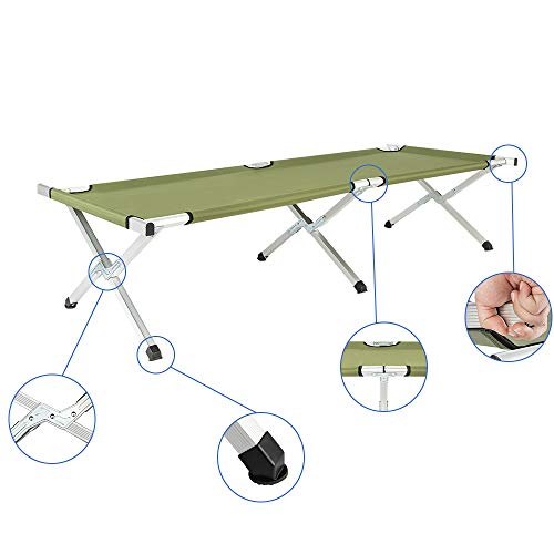 Kcelarec Outdoor Camping Cot, Folding Lightweight Bed Portable Camping Cot with Carry Bag for Adults Hiking Hunting Traveling