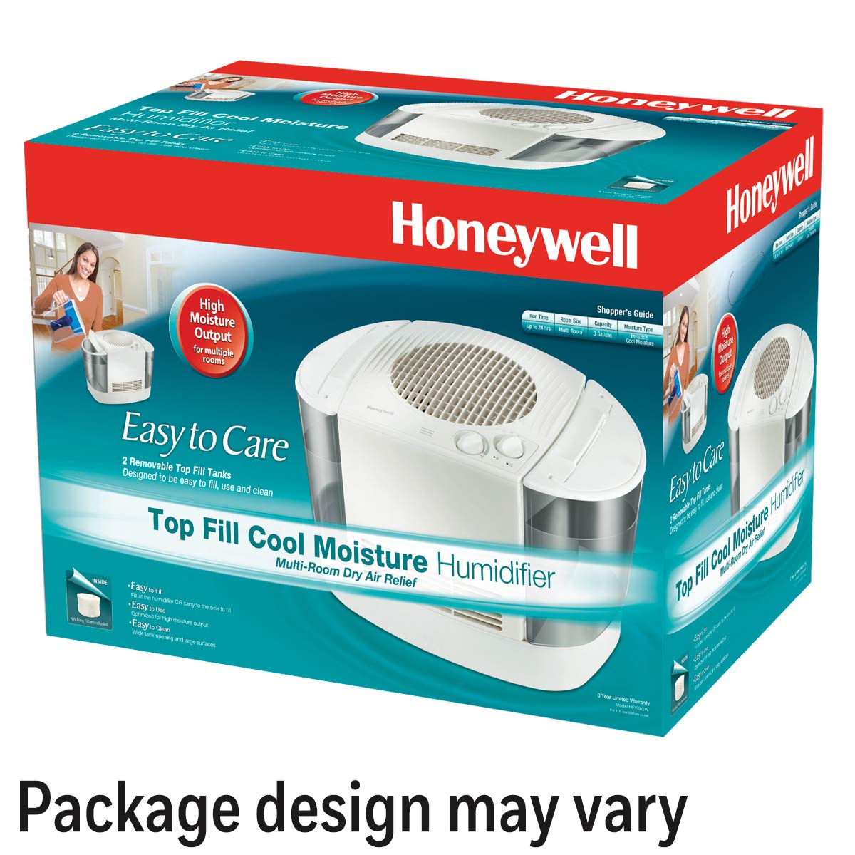 Honeywell PUR HEV685W Top Fill Console Humidifier, Large, White