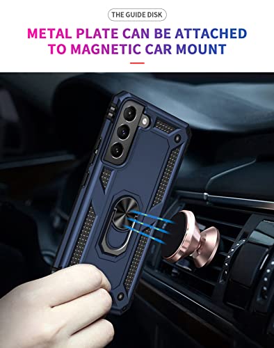 SKTGSLAMY for Galaxy S22 Plus Case,Samsung Galaxy S22 Plus Case,with Screen Protector,[Military Grade] 16ft. Drop Tested Cover with Magnetic Kickstand Car Mount Protective Case for S22 Plus, Blue