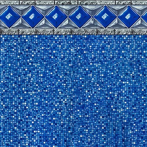 Smartline Crystal Tile 24-Foot Round Liner | UniBead Style | 54-Inch Wall Height | 25 Gauge Virgin Vinyl Material | Strong and Durable Liners | Designed for Steel Sided Above-Ground Swimming Pools