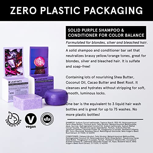 Solid Shampoo and Conditioner Bar Set for Blondes & Silver Hair - Natural | Eco-Friendly | pH Balance | Vegan, 3.52oz