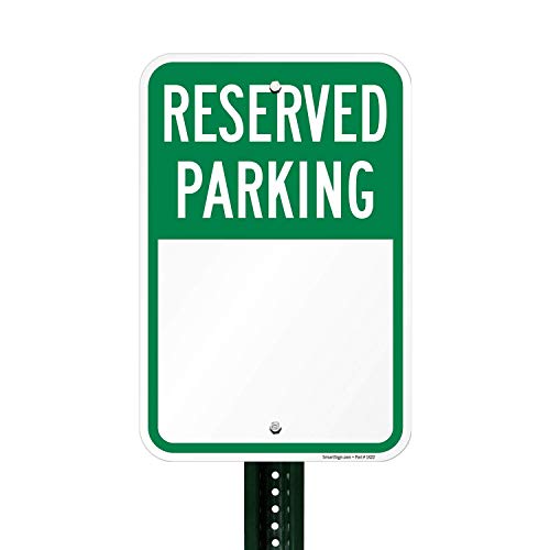 SmartSign - K-5503-AL-12x18 Blank Reserved Parking Sign, Write-On Sign, 12 x 18 Aluminum, Rust-Free, USA Made 12" x 18" Non-Reflective Aluminum